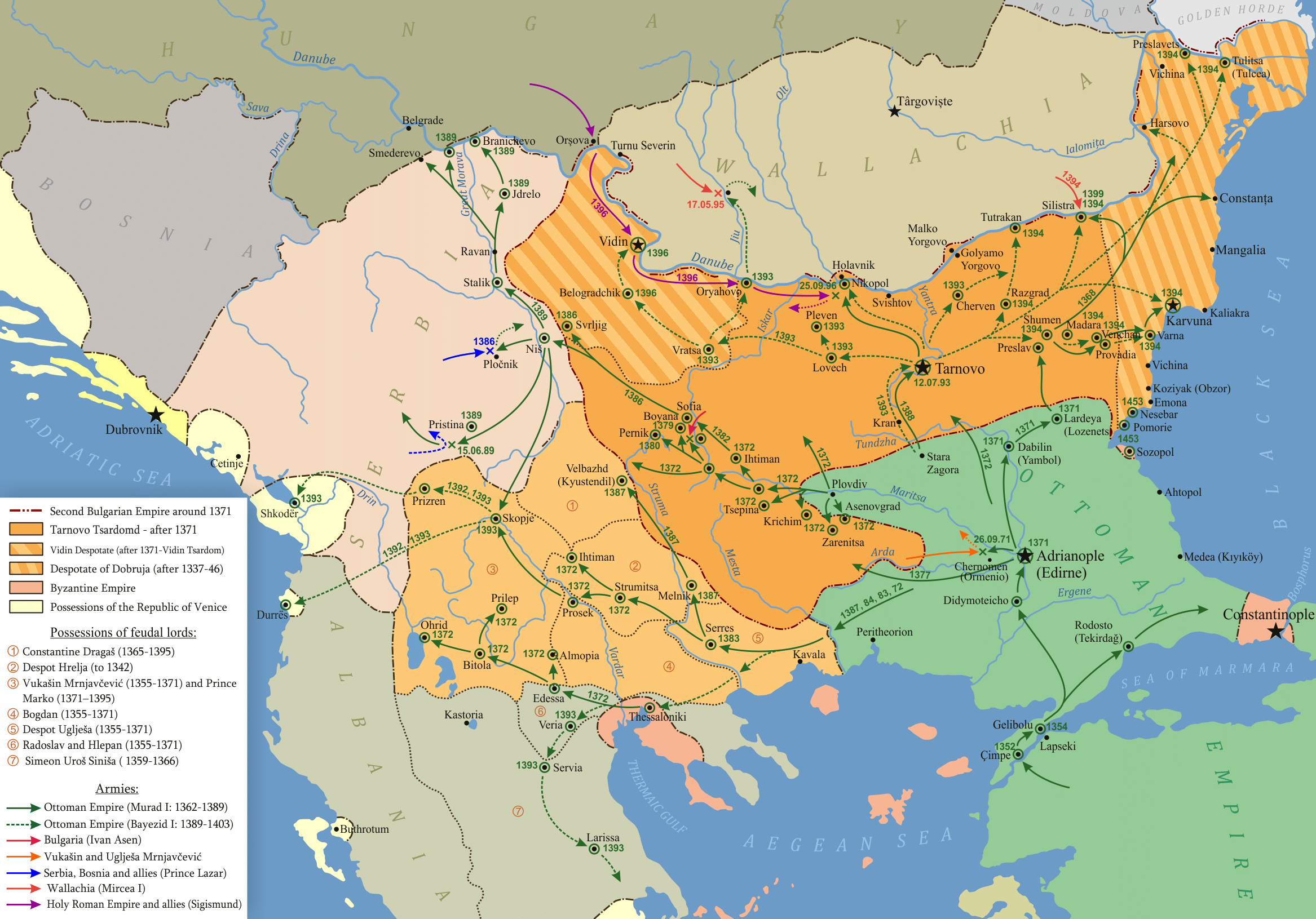 Ottoman Empire Map 1453