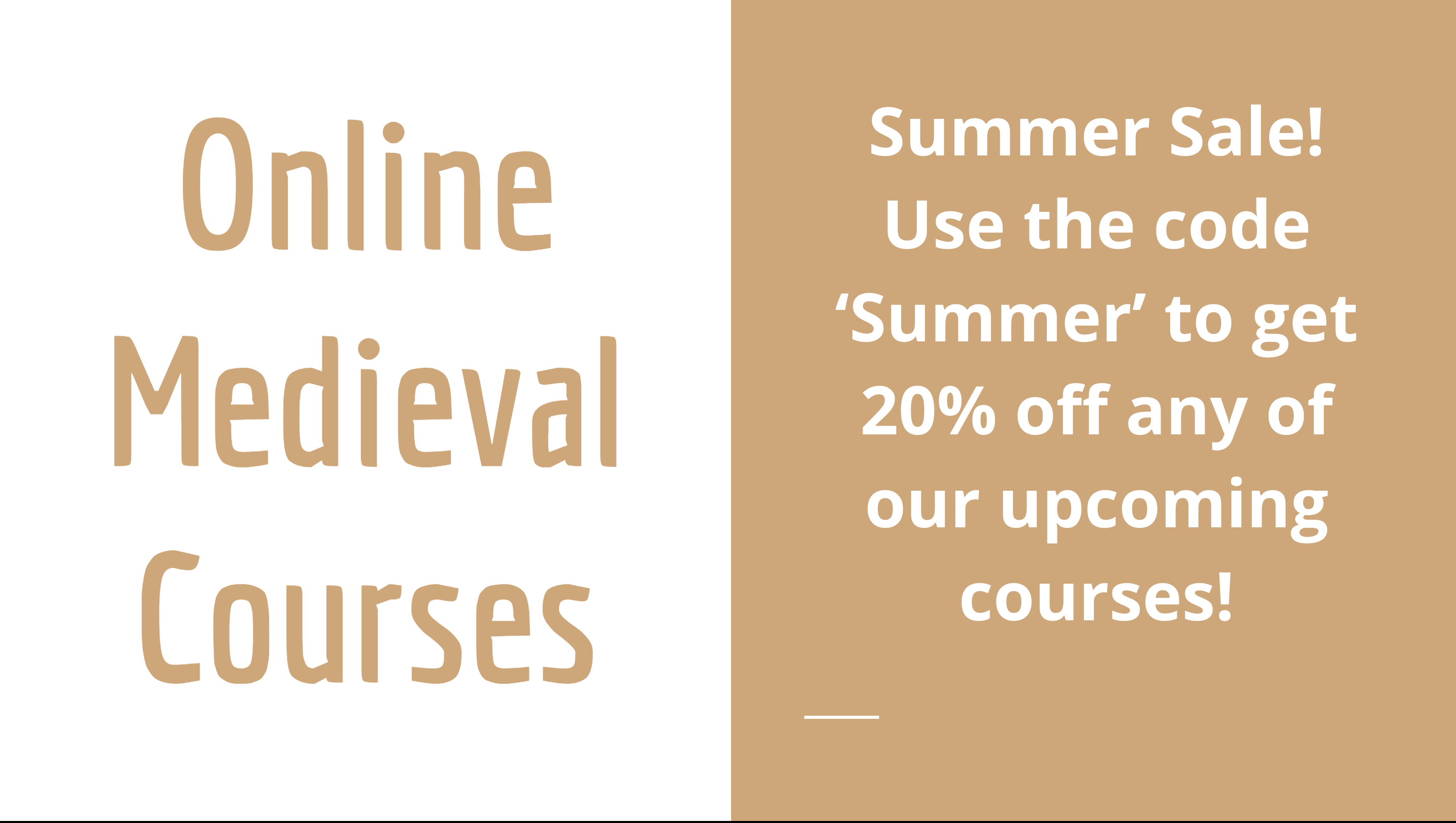 Summer Sale for our Online Medieval Courses - Medievalists.net